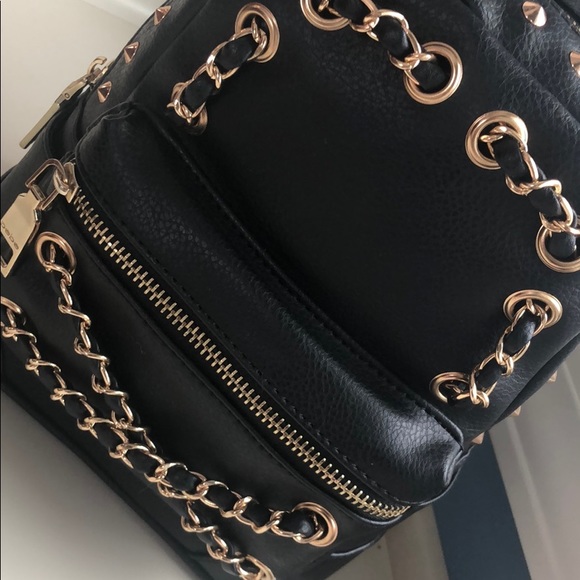 bebe | Bags | Bebe Black And Gold Mini Backpack | Poshmark